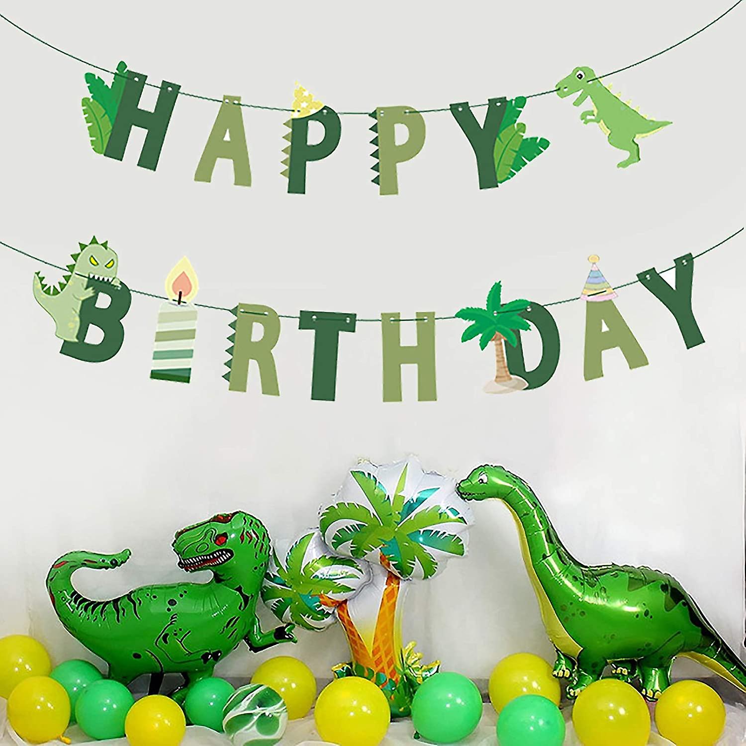 Heyteadinosaur Birthday Banner - Dinosaur Happy Birthday Banner ...