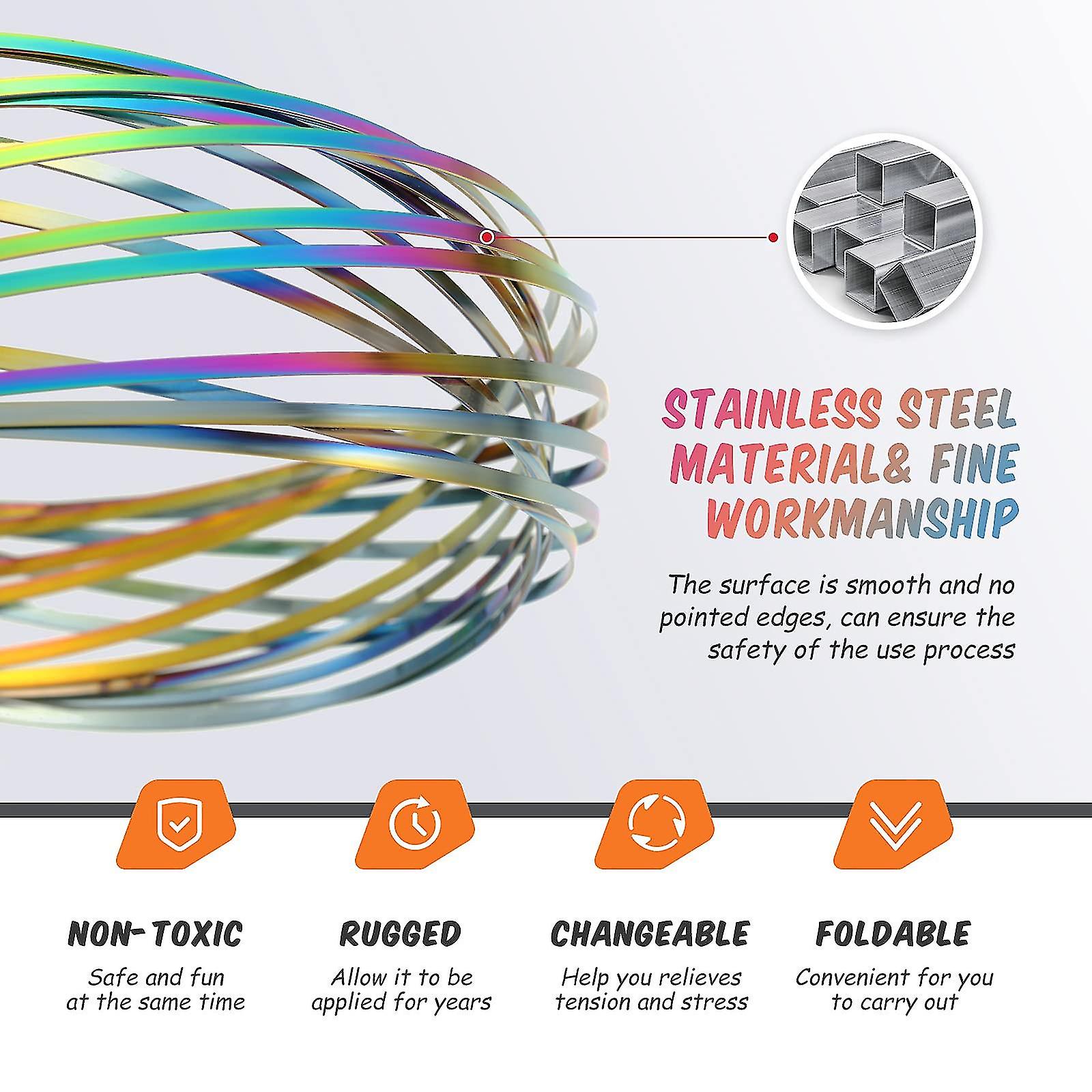 Flow Rings Toys 3d Arm Spring Magic Flow Ring Stainless Steel Multi ...