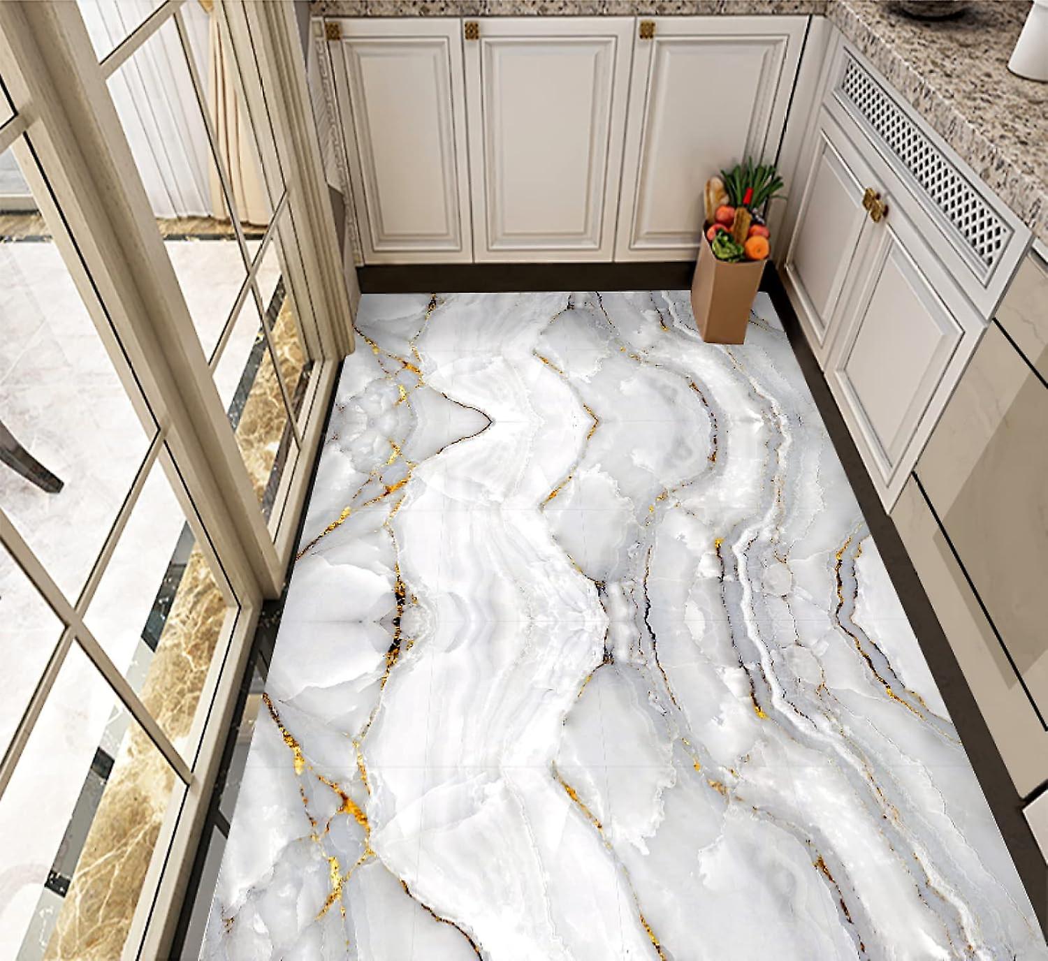 Splashback Adhesive for Kitchen 30X30 Golden Marble Kitchen Stickers ...