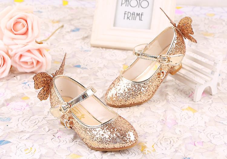 Kids Leather Shoes For Girls Princess Glitter Children High Heel Girls Shoes Butterfly 3D332 ...