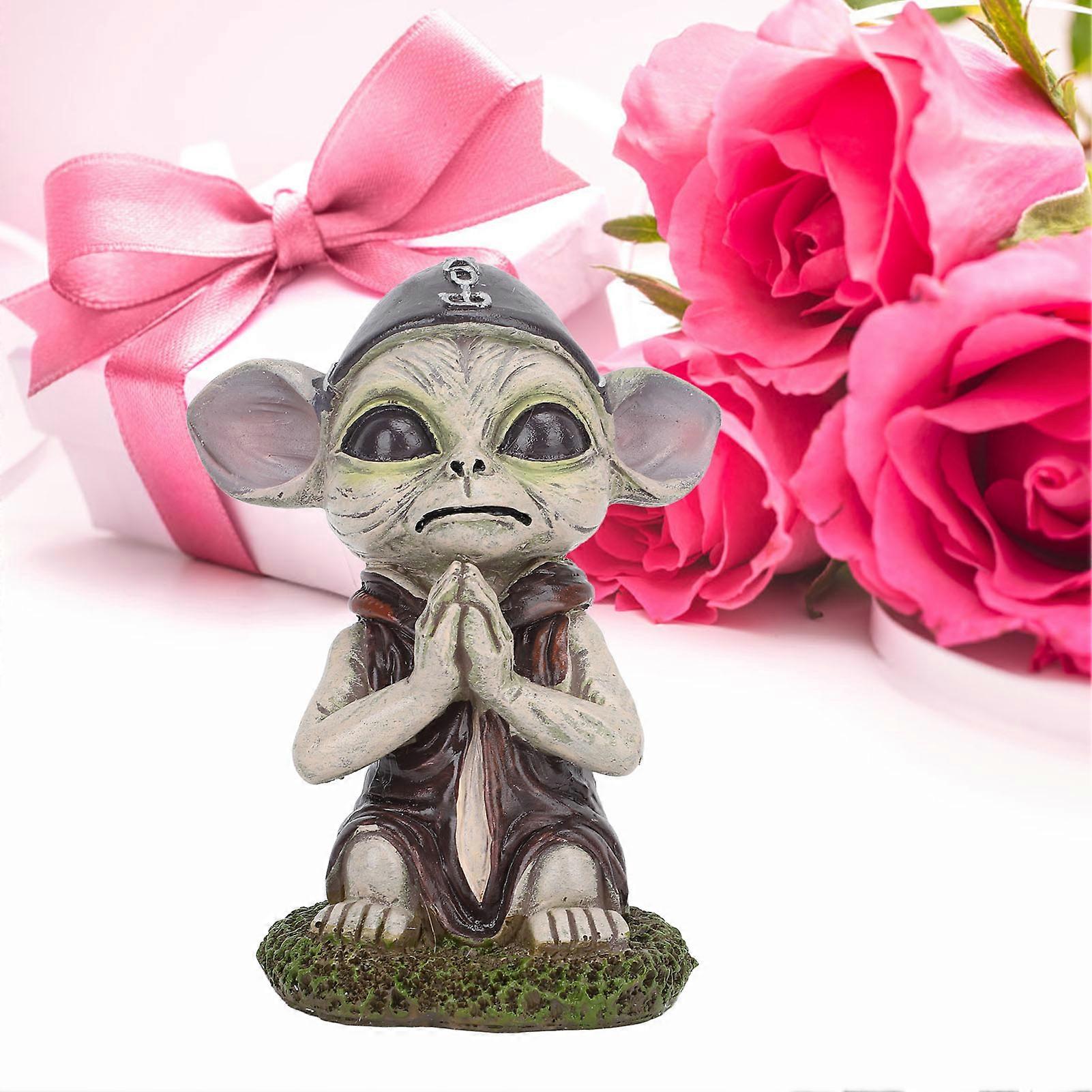 Funny Alien Garden Statue Mysterious Alien Figurine Miniature Fairy ...