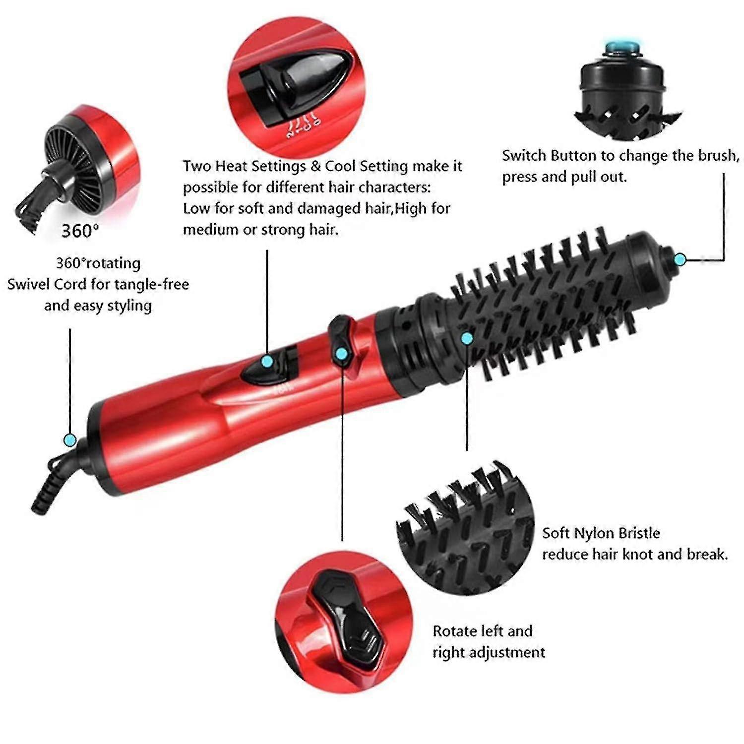 3-in-1 Hot Air Styler And Rotating Hair Dryer, Rotating Hair Dryer ...