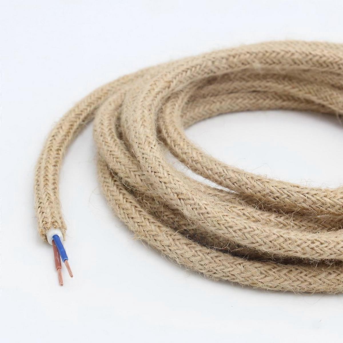 10-meter electrical cord, 2-core linen cord lighting cable, vintage ...
