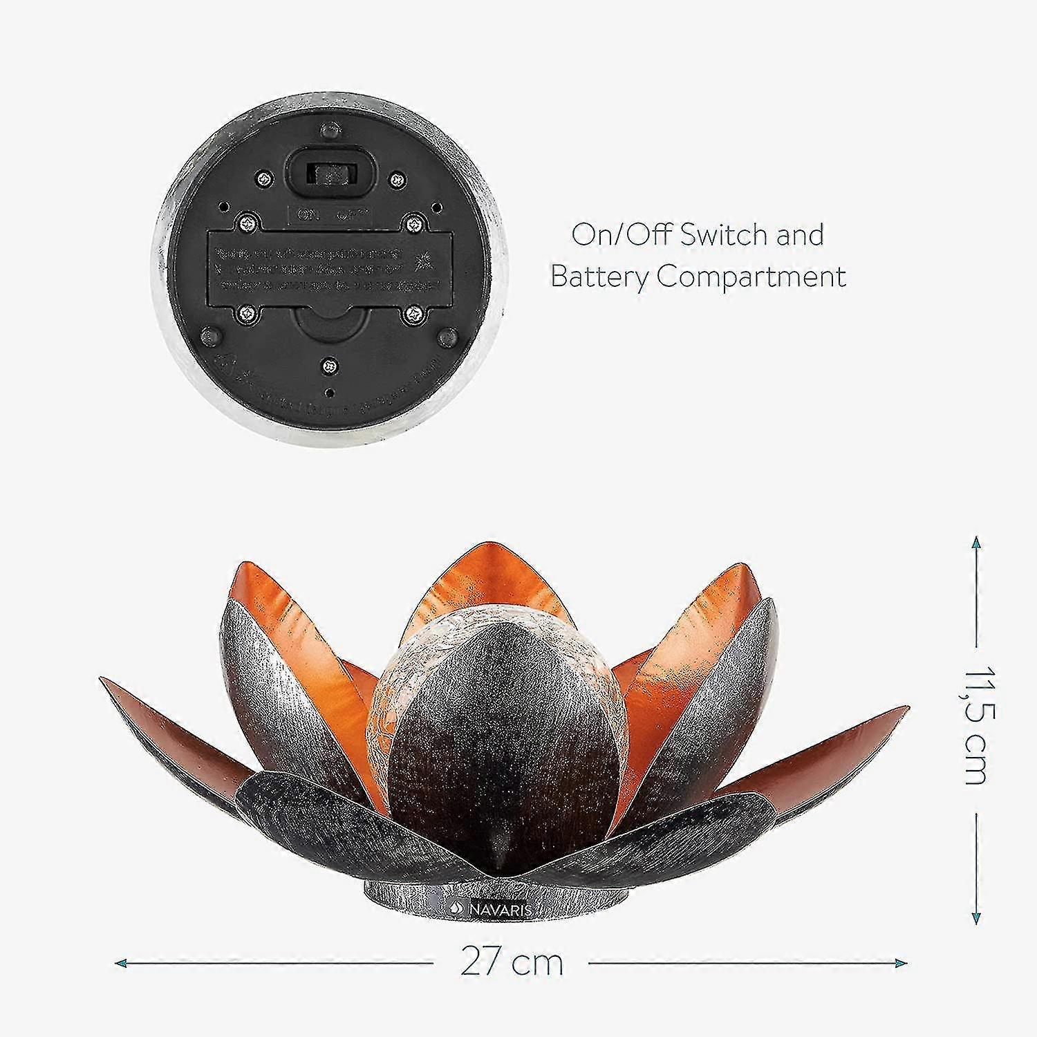 Solar Lotus Flower Light - Solar Powered Rechargeable Led Flower Light ...