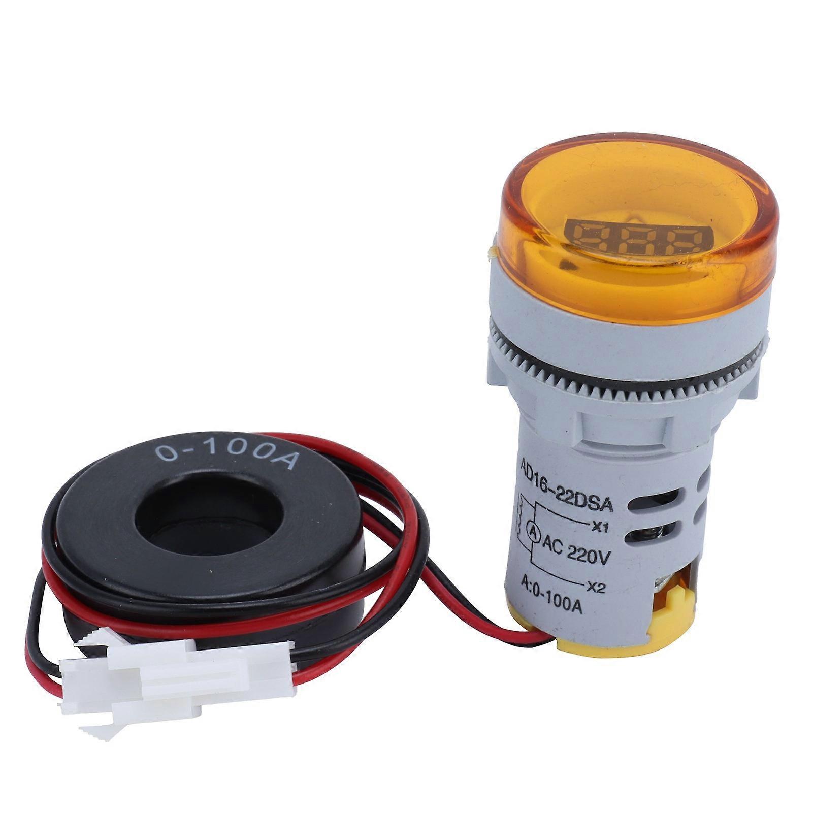 Digital Current Meter Ammeter Round Accurate Signal Indicator Light AC ...