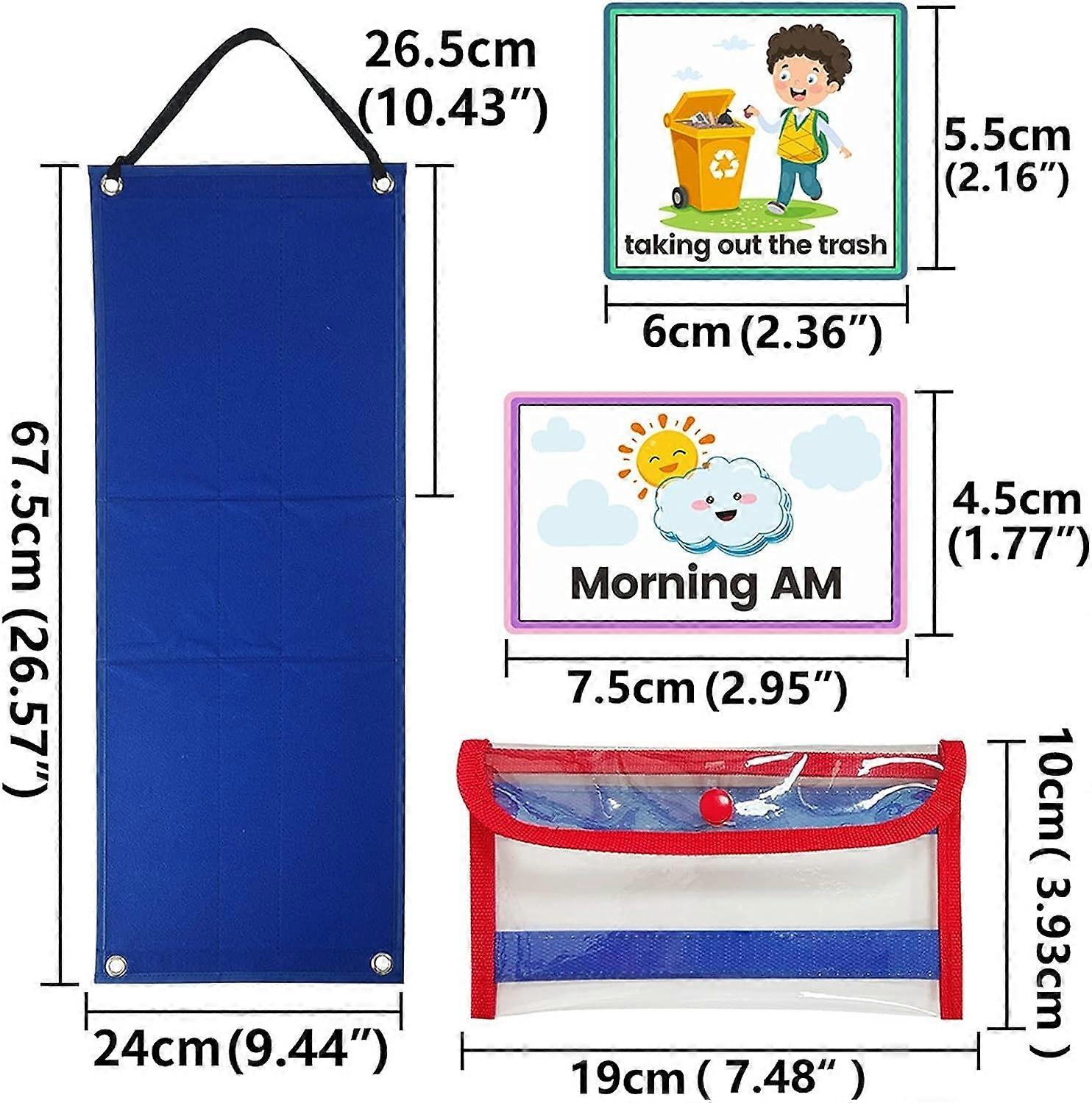 Kids Visual Schedule Calendar Chart 2 in 1 Autism Daily Chore Routine ...