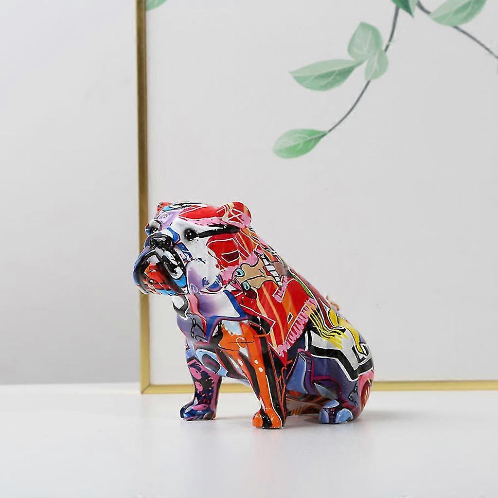 Cute Scrawl Bulldog Dog Sculptures Crafts Art Animal Statue Tabletop ...