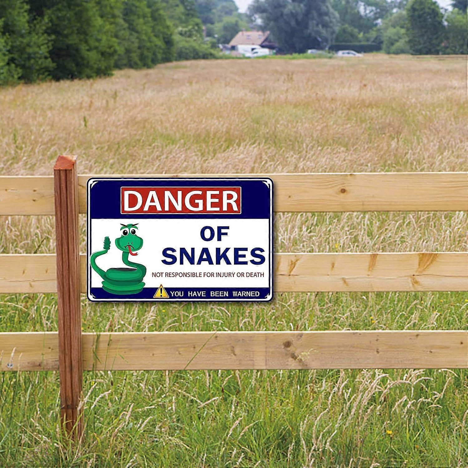 Snake Sign Snakes Warning Signs Danger Beware Funny Gifts Metal Tin ...