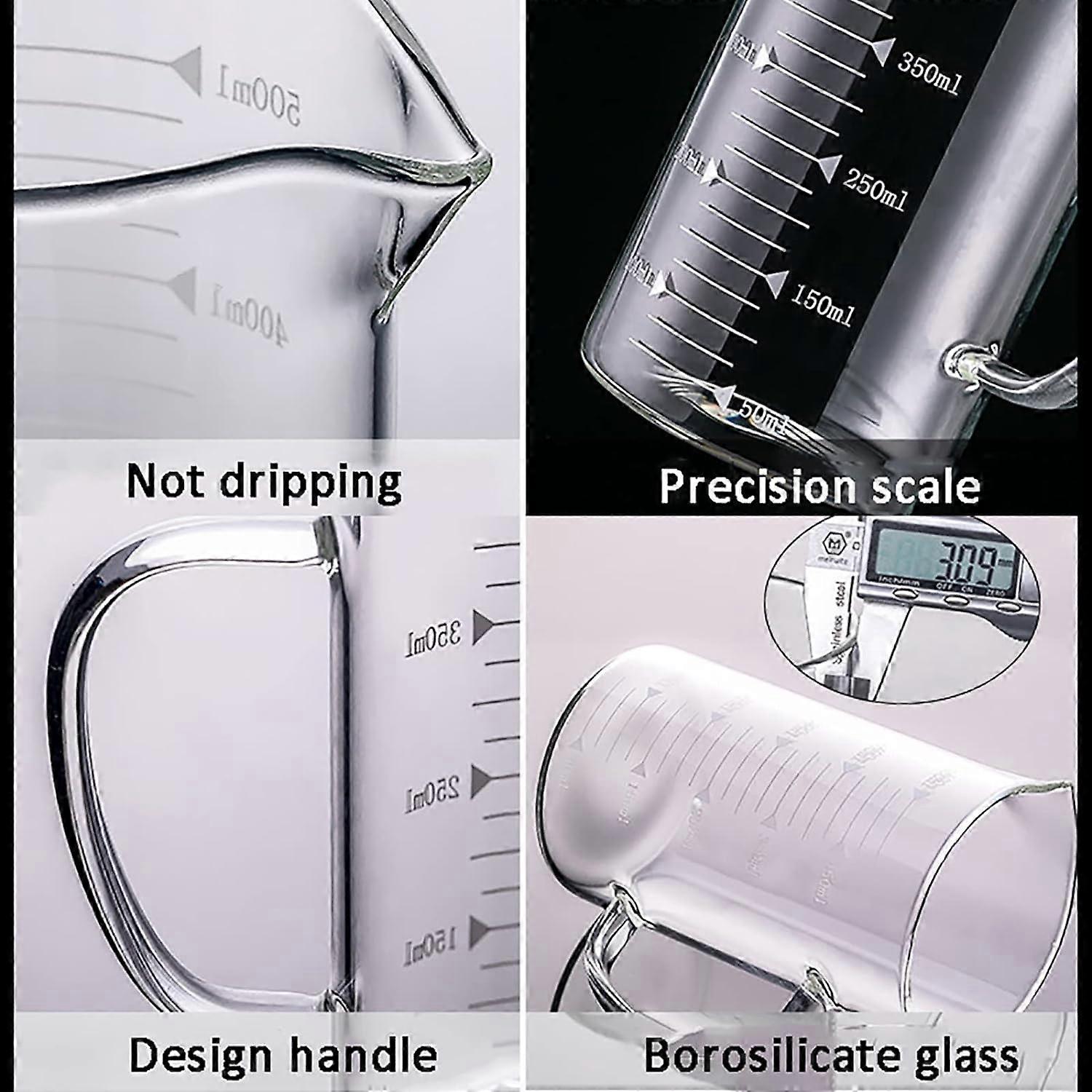 Glass Measuring Jug , Kitchen Lab Clear Easy to Read Measurements ...