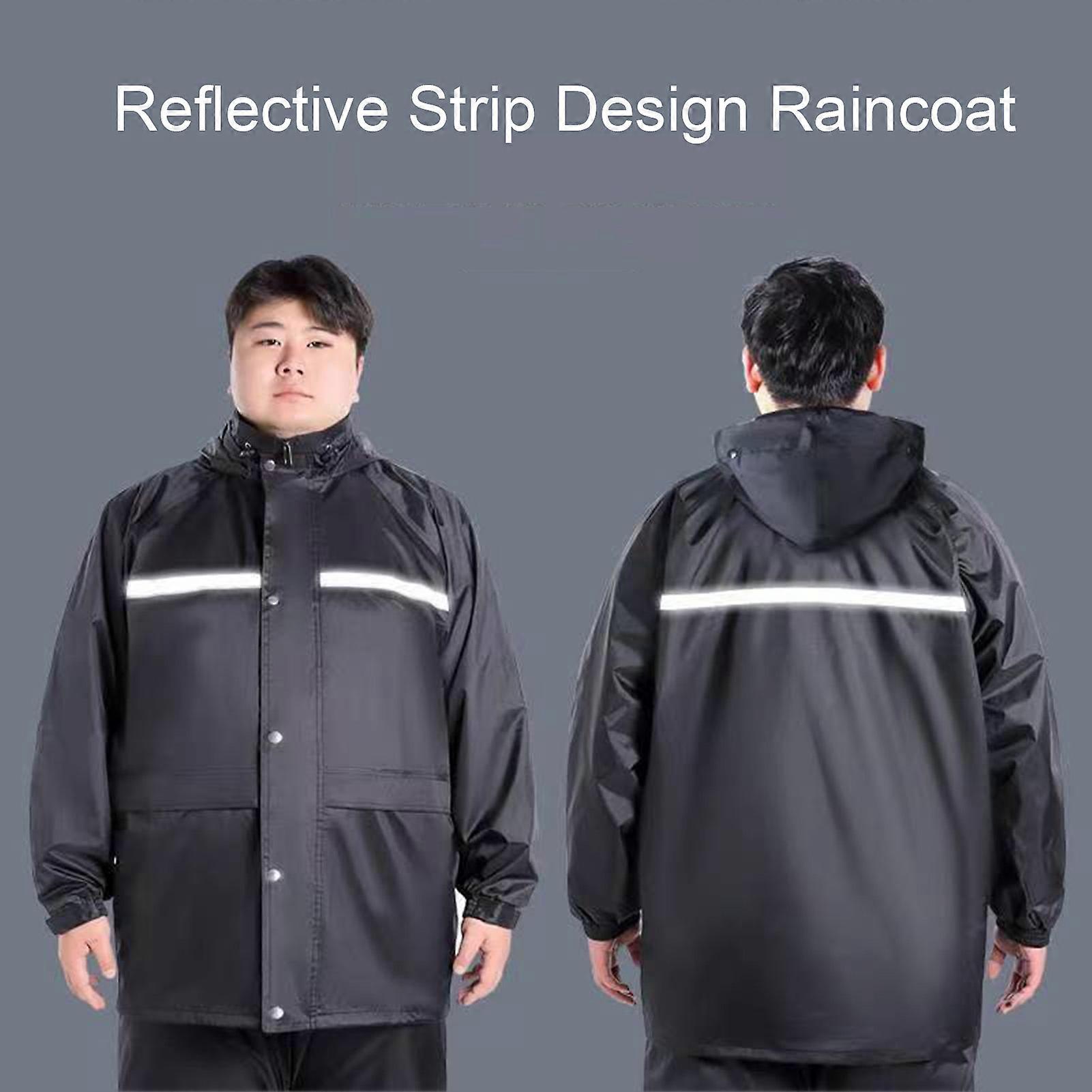 2Pcs/Set Adults Rain Suit Waterproof Breathable High Visibility ...
