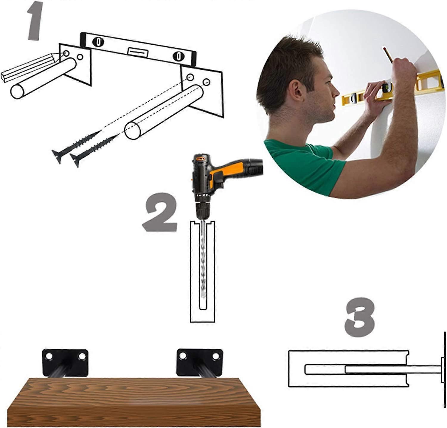 Metal Floating Shelf Brackets, T-Shaped Floating Concealed Shelf ...