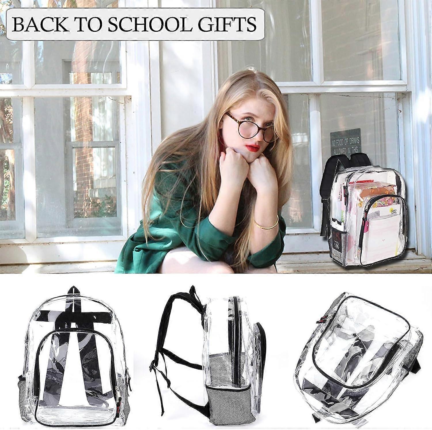 Heavy duty clear backpack see through backpack for school, sport, work ...