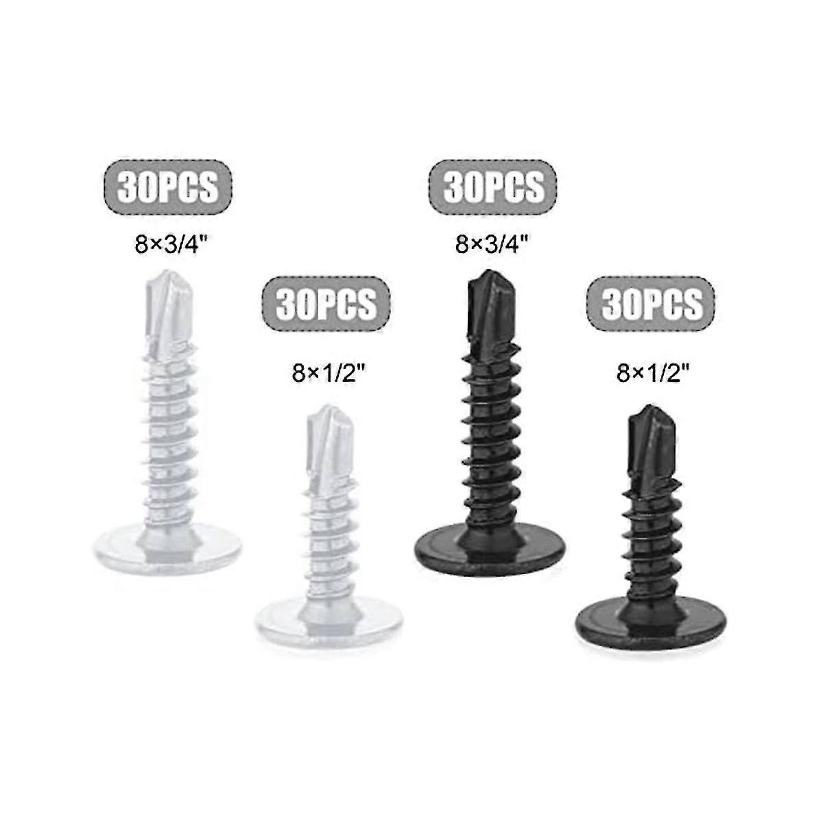 Metal Screws Self Tapping,120p Stainless Steel Screws Set Assorted Flat ...