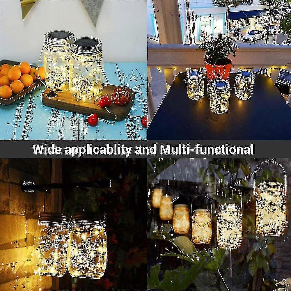 20 Led 10 Pack Mason Jar Lid Solar Lights With Hanger For Mason Jar ...