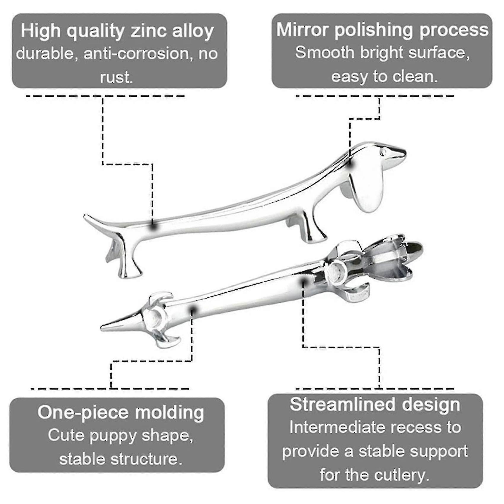 12 Pcs Chopsticks Rest Little Dog Chopsticks Holder Dachshund Zinc ...