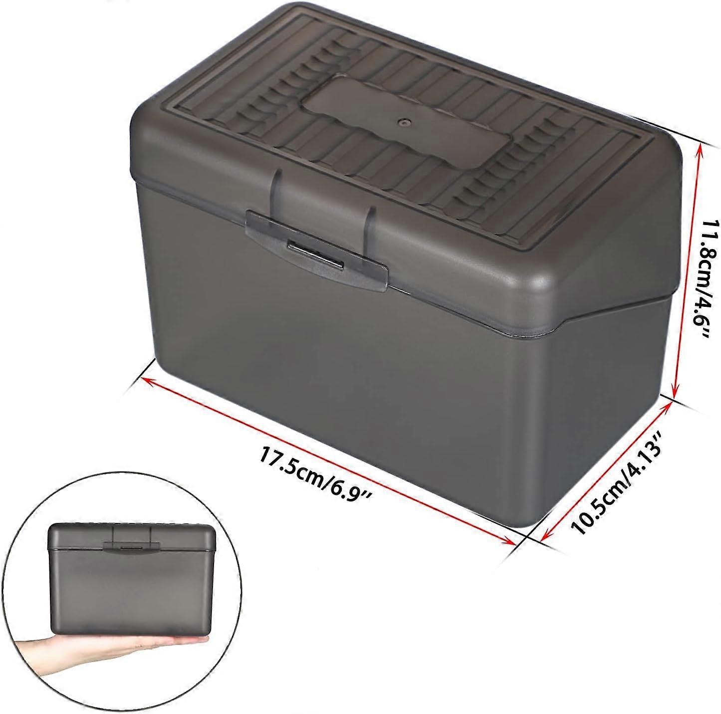 4 x 6 inch Plastic Index Card Holder Recipe Card Box, 1 Grey Flash Card ...
