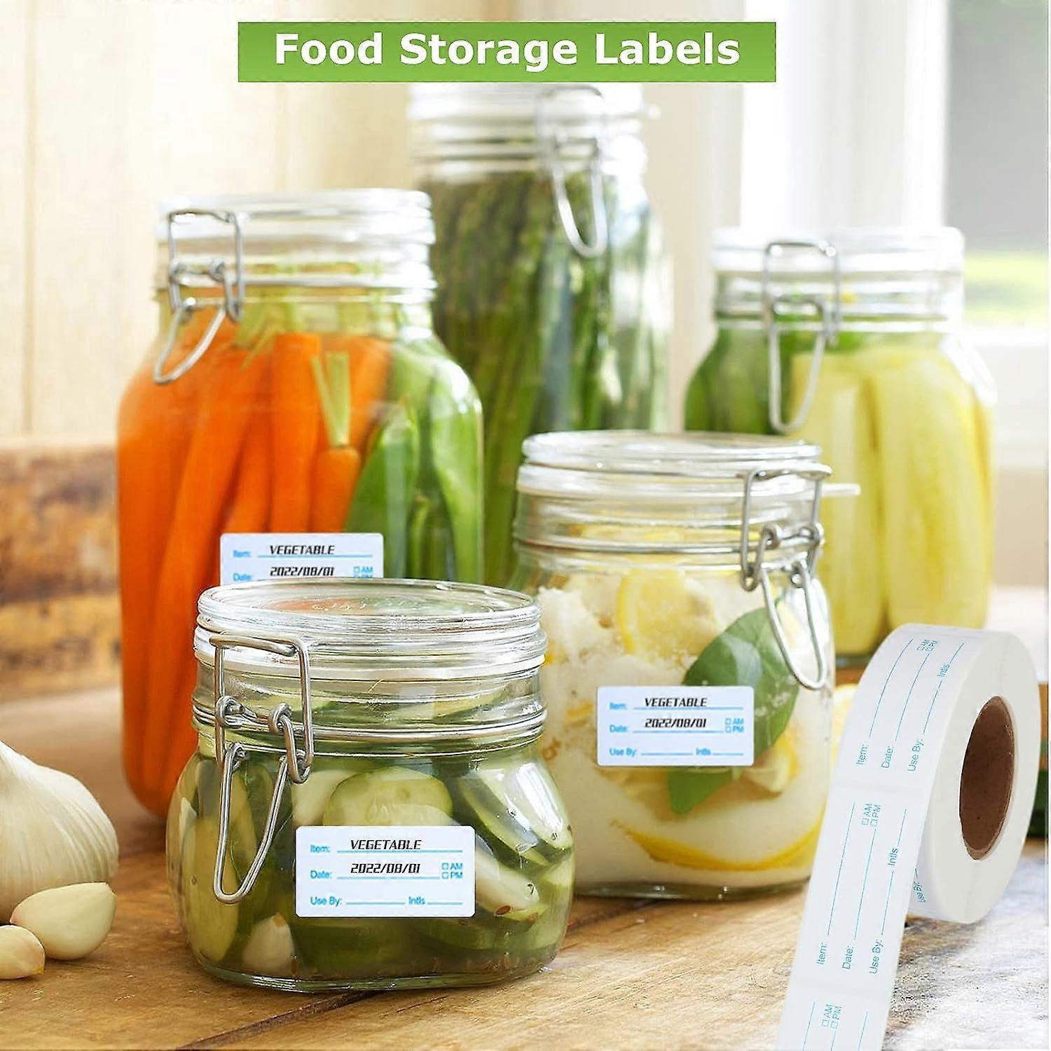 8 Rolls 4000 Pieces Removable Food Labels, 1 x 2 Inch Food Labels ...