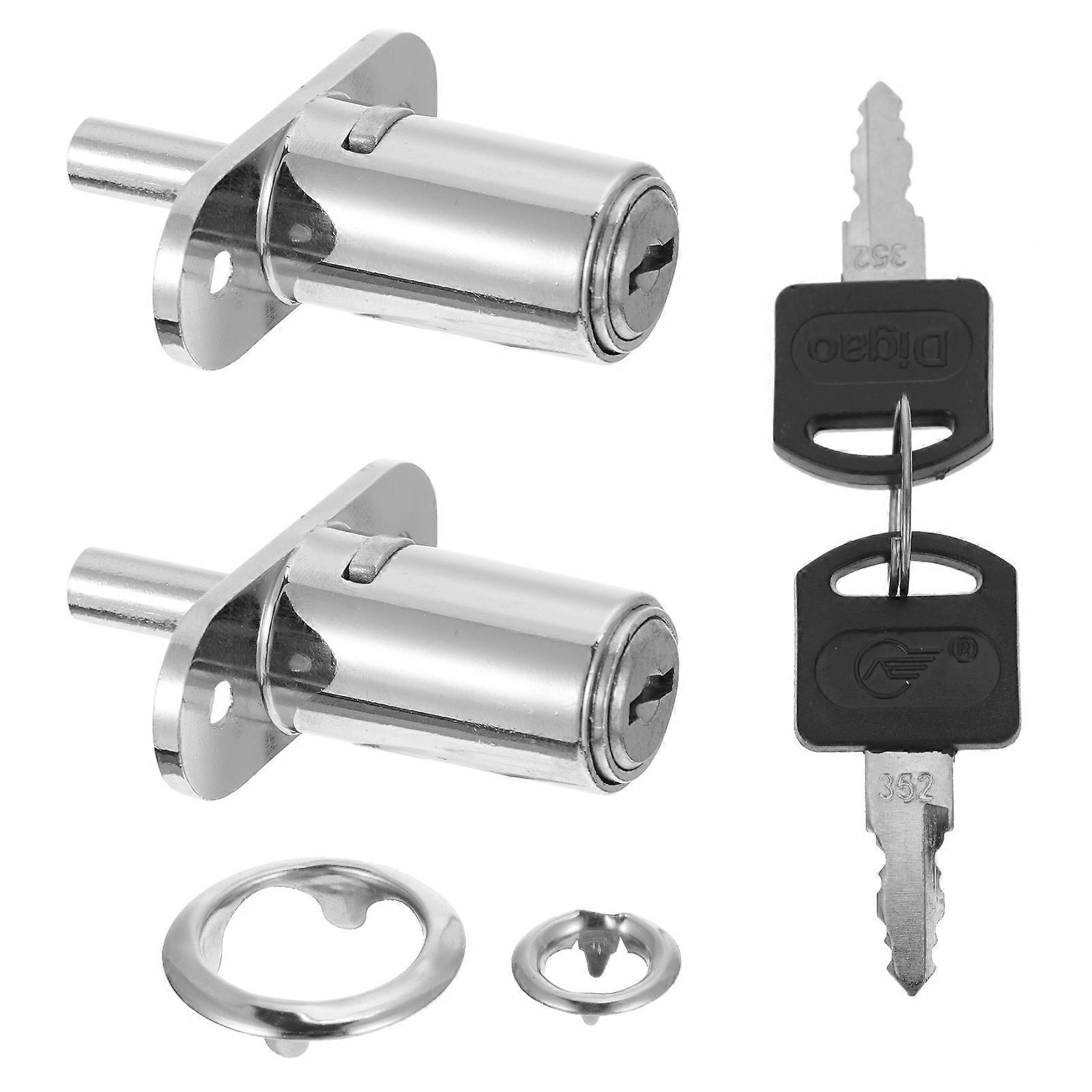 2pcs Push Plunger Lock Drawer Lock Sliding Door Desk Wardrobe Furniture ...