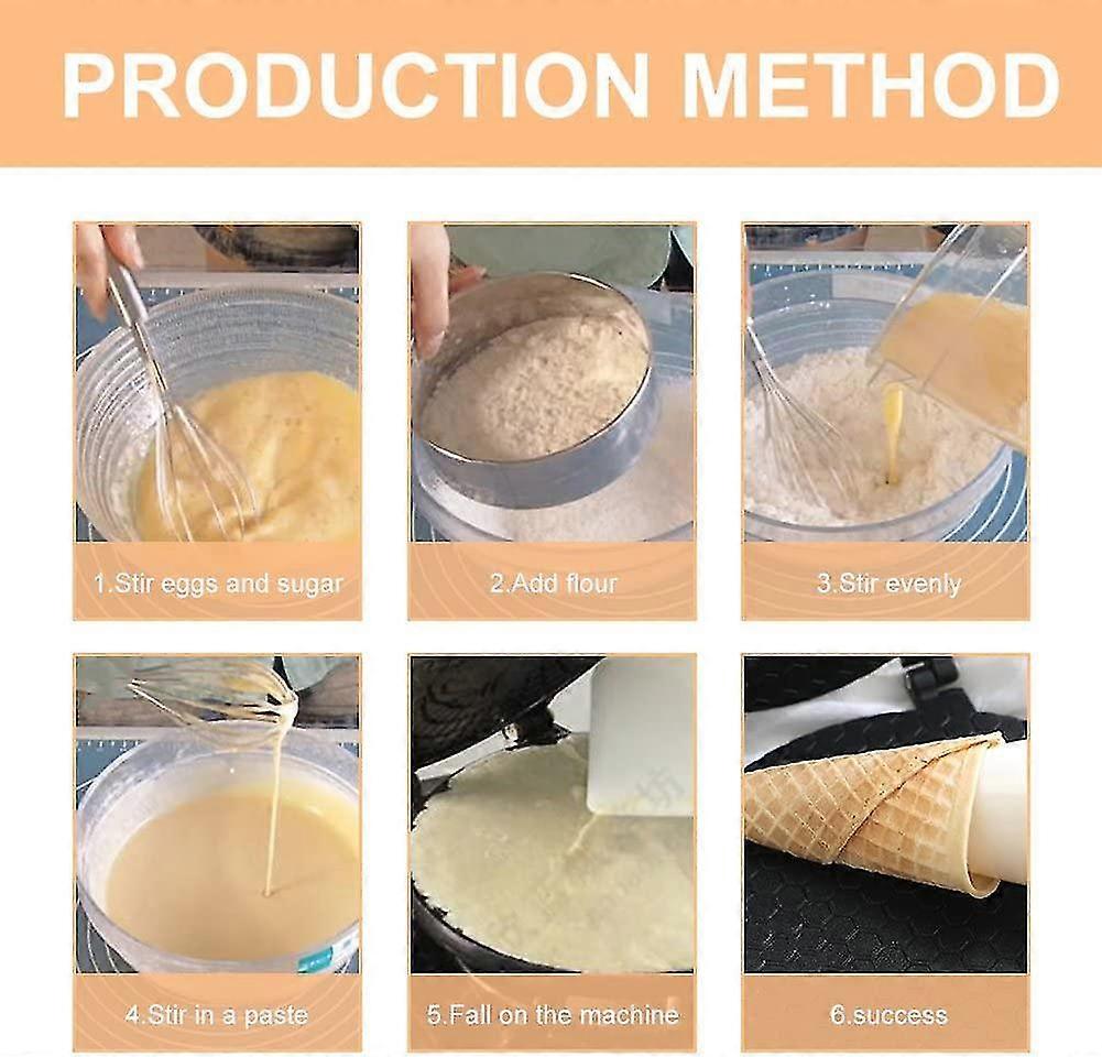 Botao Waffle Cone Maker Household Ice Cream Cone Machine Aluminum Alloy ...