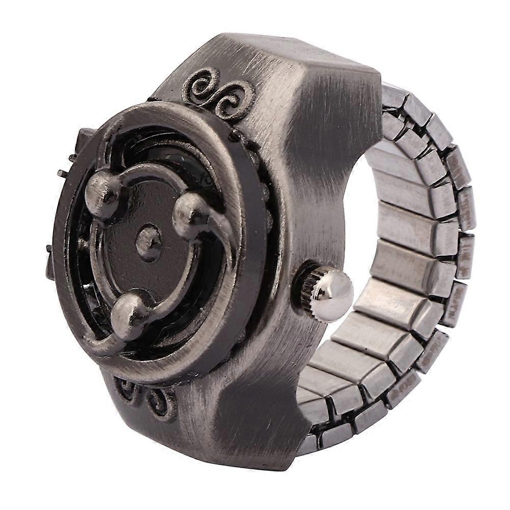 Finger Ring Watch Flip-Up Cover Vintage Anime Style Men Finger Quartz ...