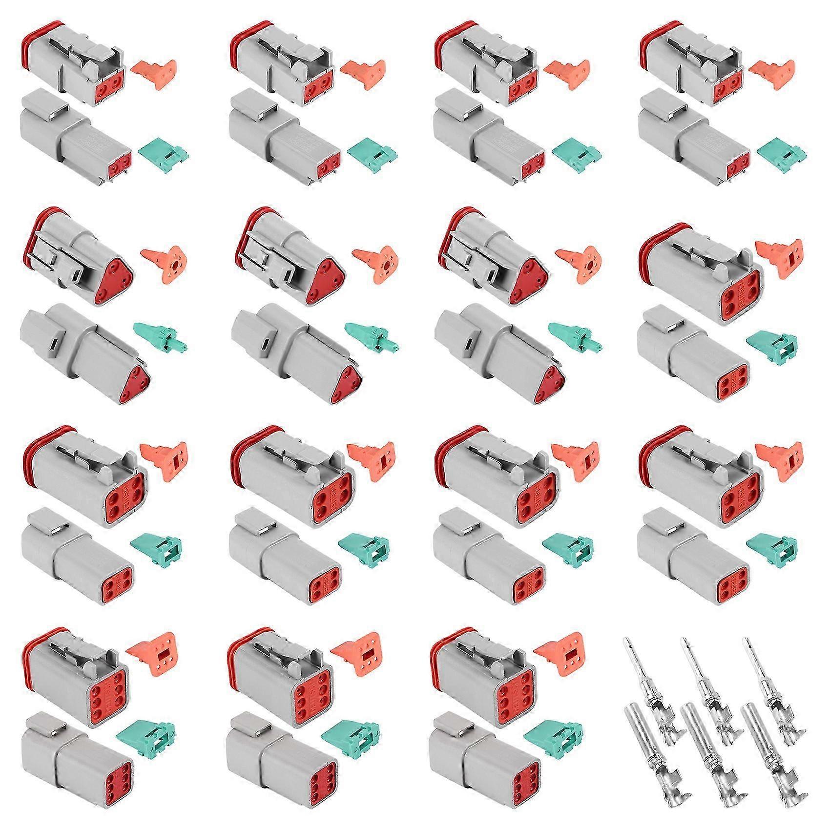 140Pcs Deutsch DT Series Waterproof Wire Connector Kit DT06-2/3/4/6S DT04-2/3/4/6P Automotive ...