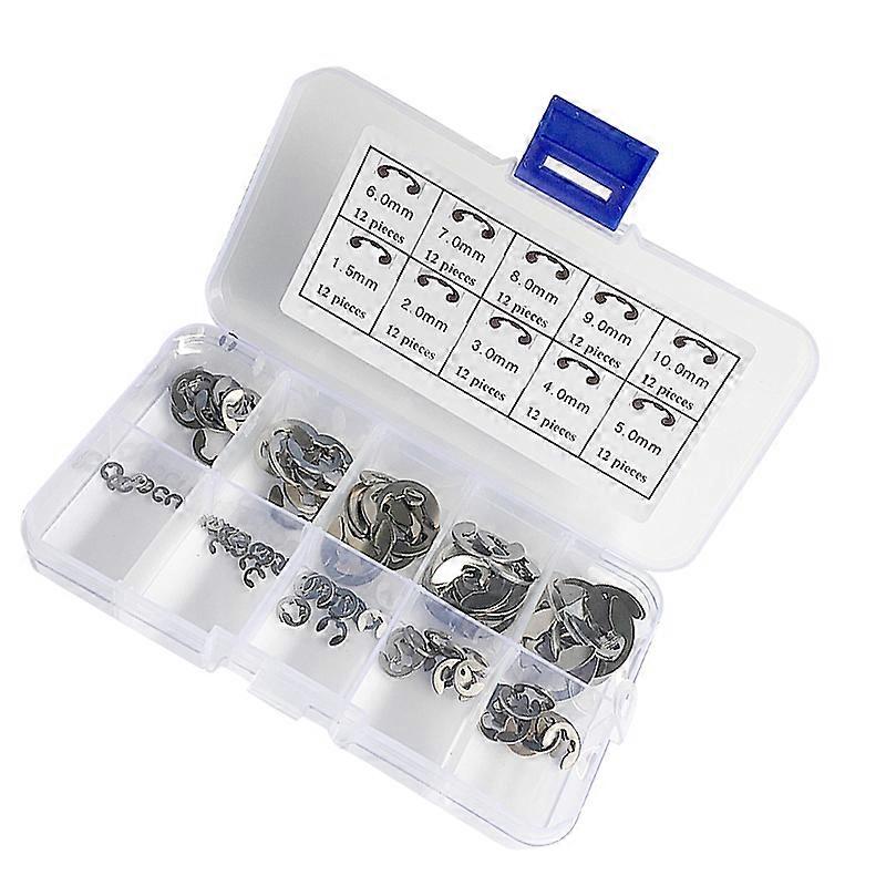 120 Pcs Stainless Steel External Retaining Ring Set M1.5-M10 in Storage ...