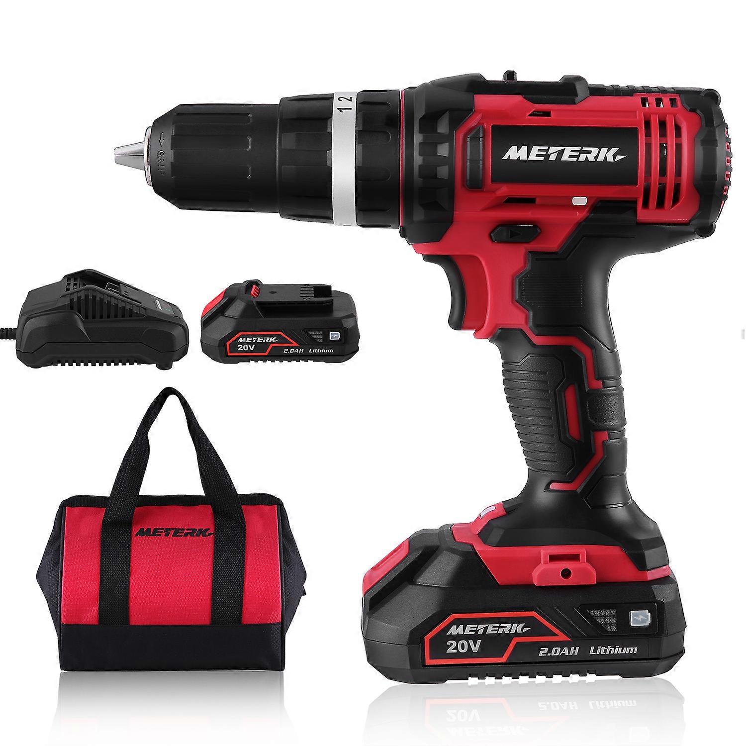 Cordless Drill Driver, 20V Cordless Electric Drill Driver with 1Pcs Li ...