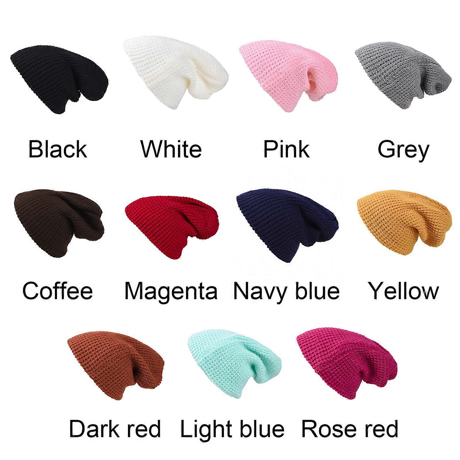 Men Women Winter Knit Beanie, Oversize Slouch Baggy Skull Cap | Fruugo UK