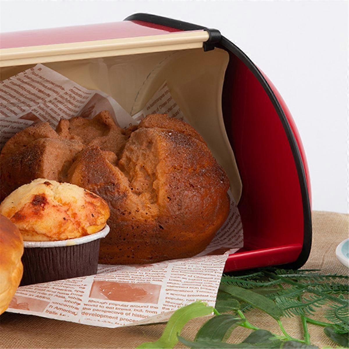 Metal Bread Box Roll Top Metal Bread Bin Bread Storage Bread Holder Bread Container Keeper ...