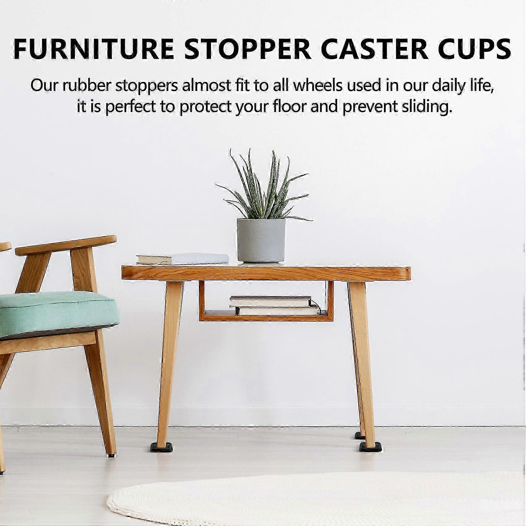 4pcs Bed Stopper & Furniture Stopper Caster Cups Fits To All Wheels ...