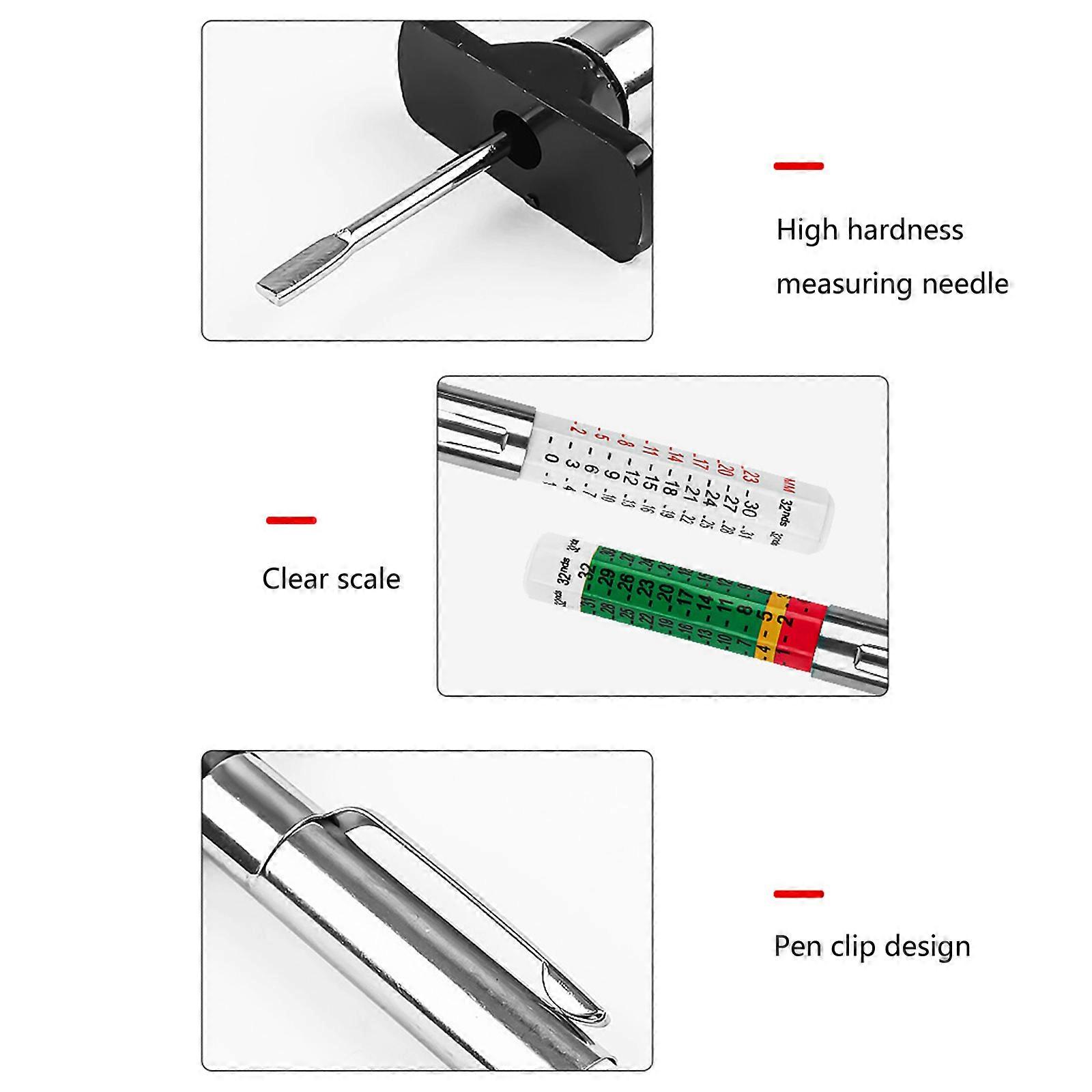 Tire Thread Depth Meter Tester 0-25mm Tyre Pattern Depth Measurement ...