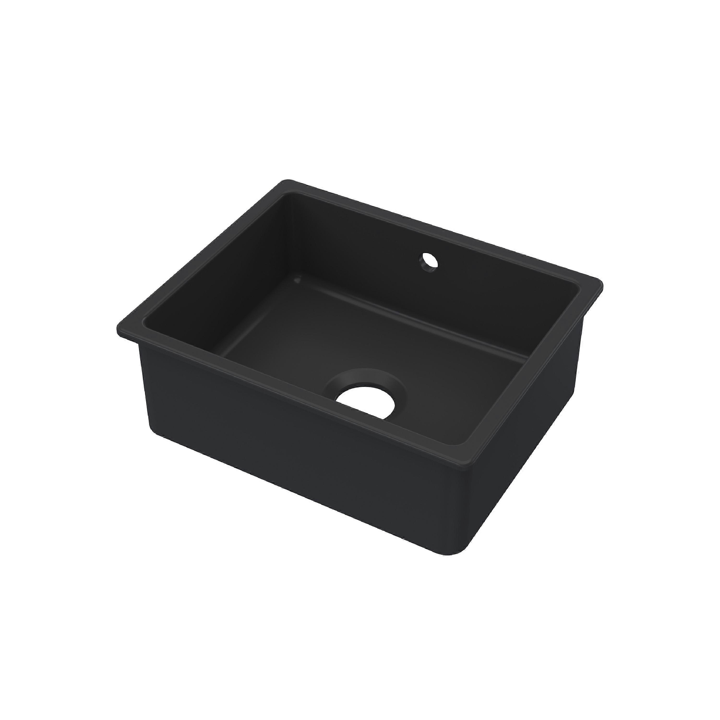 Fireclay Single Bowl Square Undermount Kitchen Sink with Overflow ...