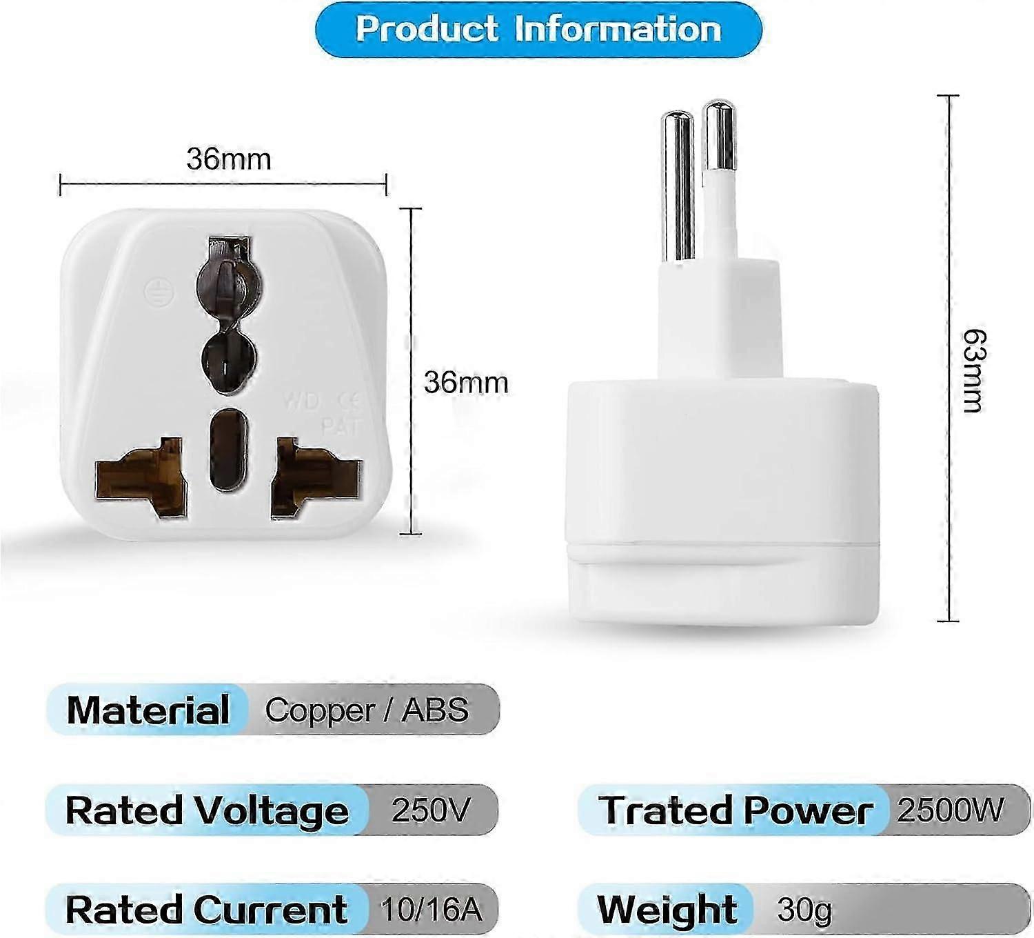 3-Pack UK to Switzerland Plug Adapters, Switzerland Swiss Plug Adaptor, Swiss Travel Adapter 3 ...