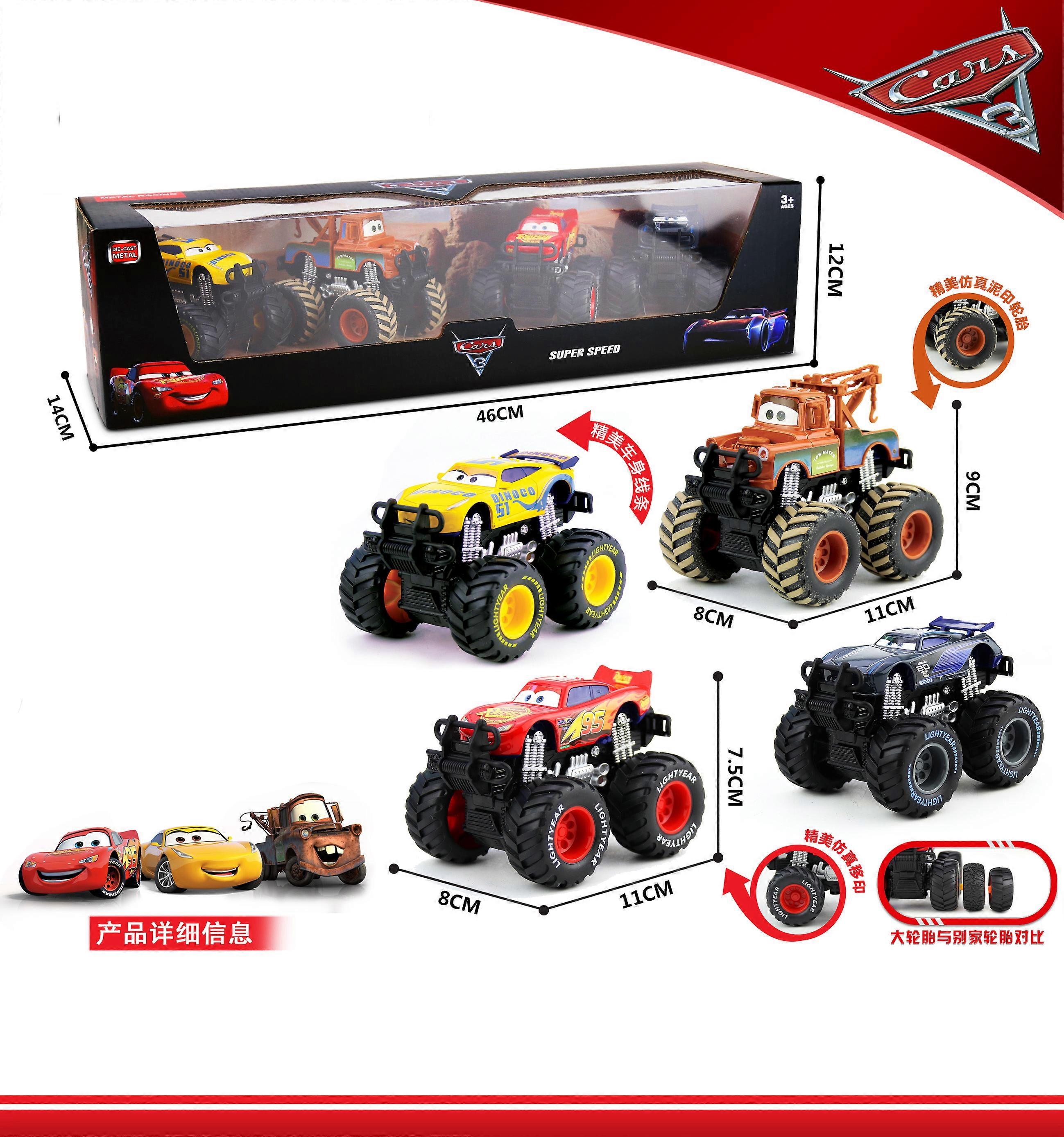 Disney Pixar Cars Toy Set with Lightning McQueen Jackson Storm Mack ...