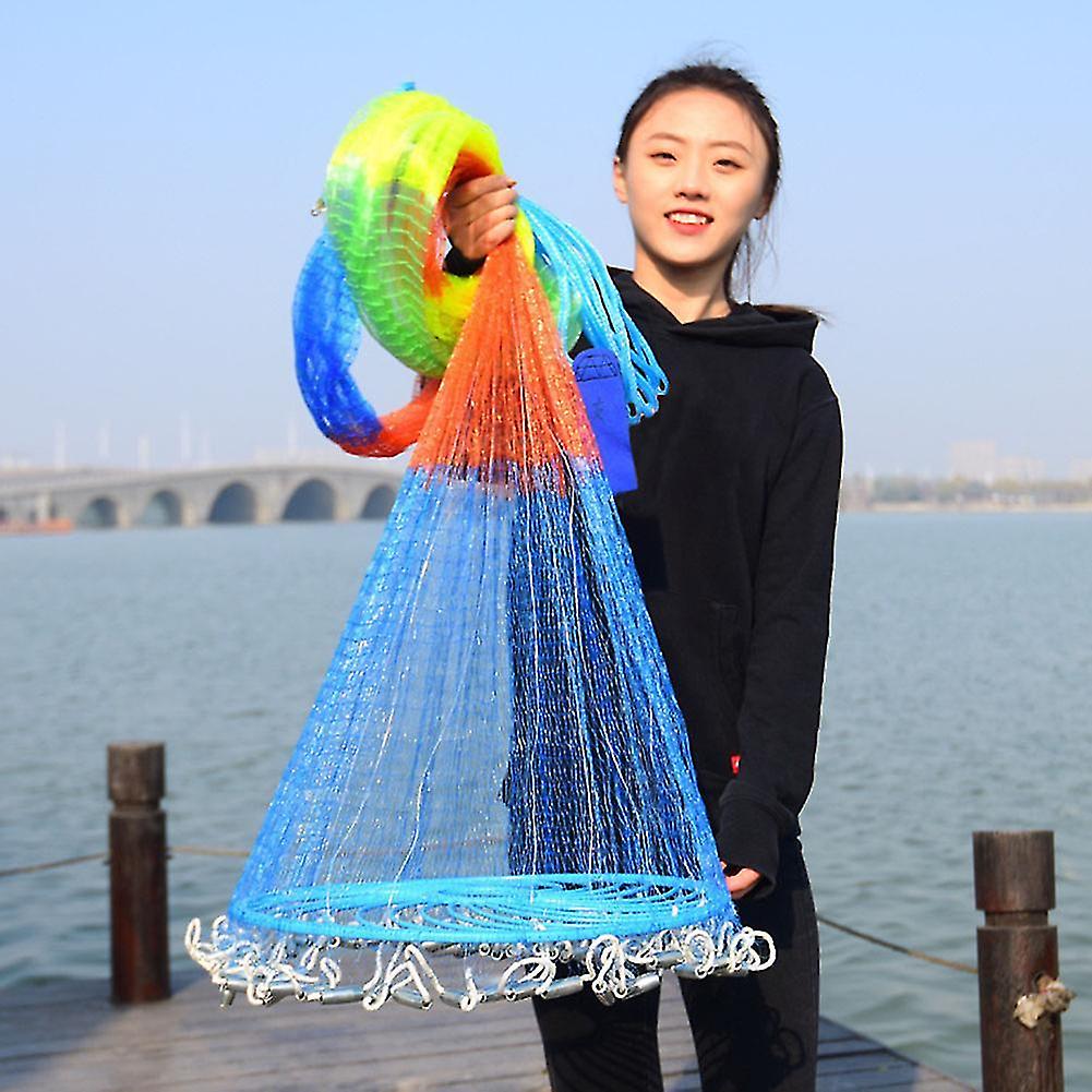 Hand Cast Fishing Net with Large Flying Disc High Strength Throw Net ...