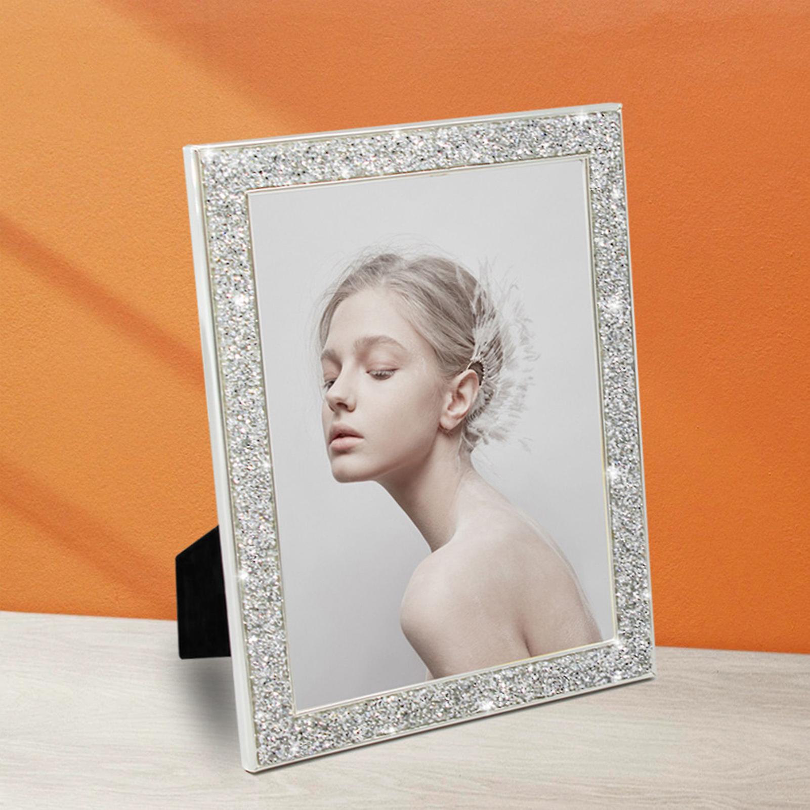 5/6/7 Inch Photo Frame Standing Oblong Glitter Wall Mounting Table Top ...