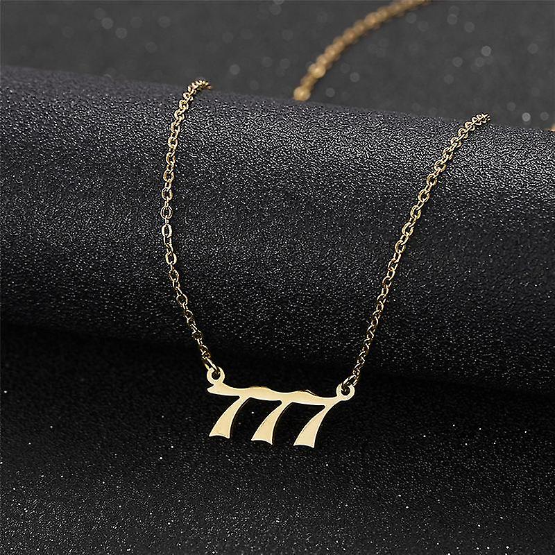 Stainless Steel Angel Number Necklace 111 222 333 444 555 666 777 888 ...