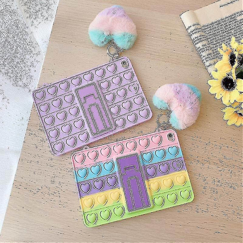 Pop-it Push Bubble Fidget Toy Silicone Cute Case For Ipad With Lanyard ...