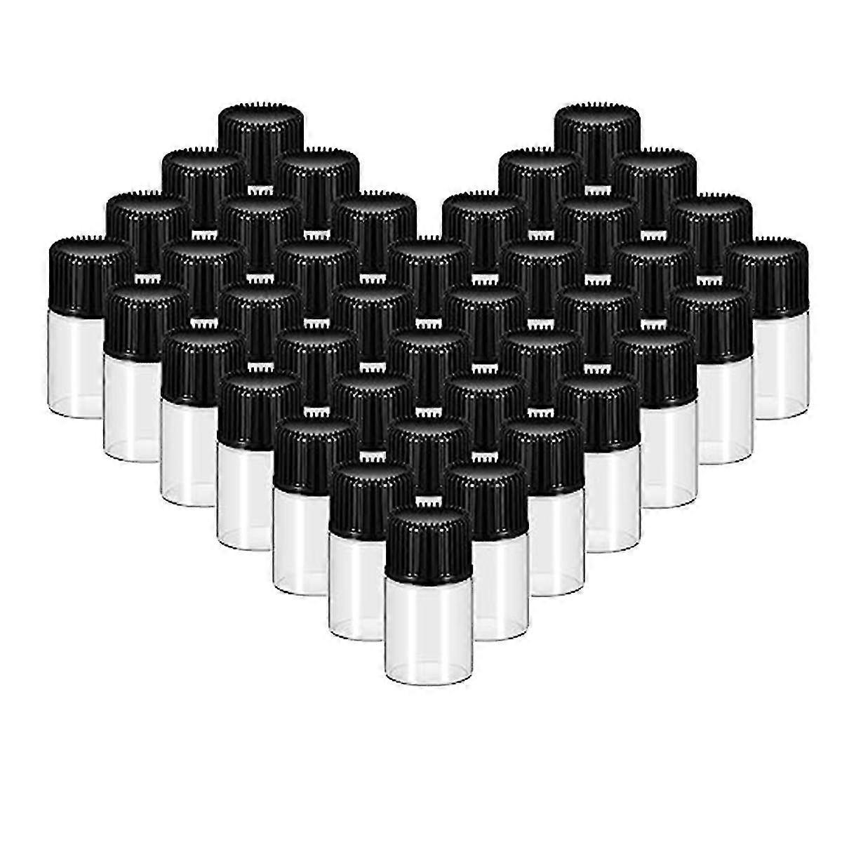 100pcs Clear Glass Vial Clear Bottles With Screw Caps And Plastic ...