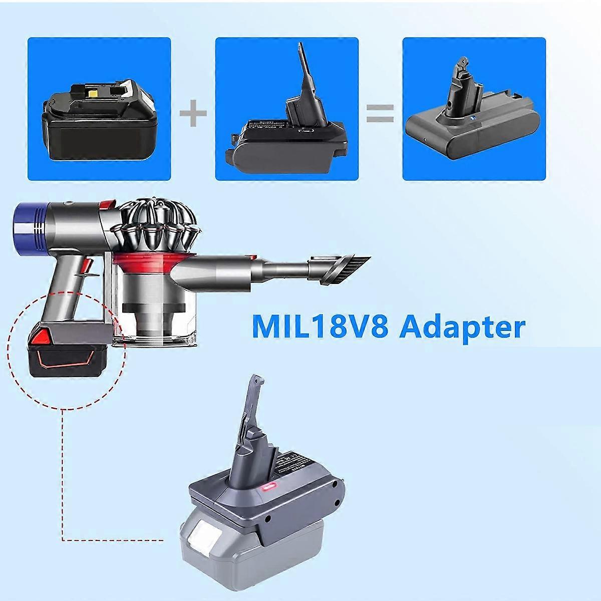V7 V8 Adapter for 18V Lithium-Ion Battery Convert To for V7 V8 Tool Use ...