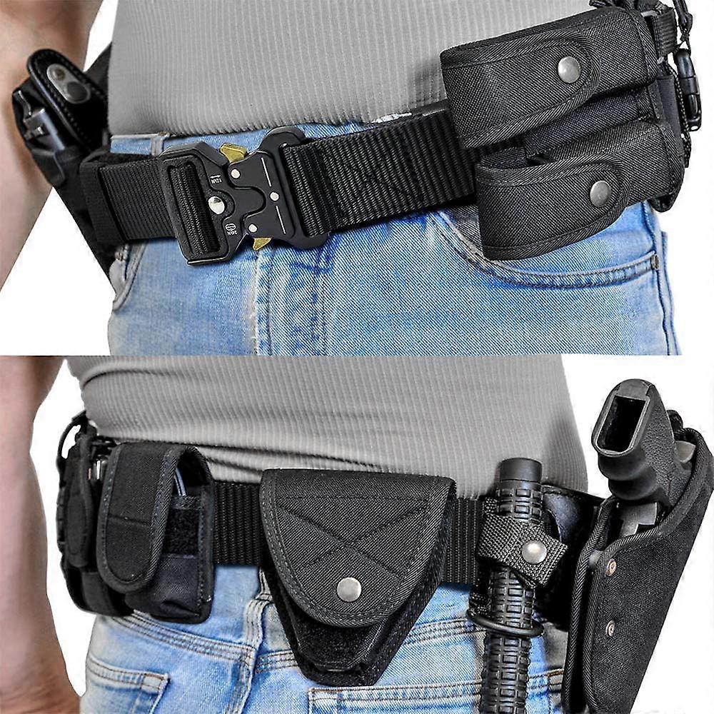 Men's Tactical Belt, Black Utility Work Nylon Gun Belts for Men ...