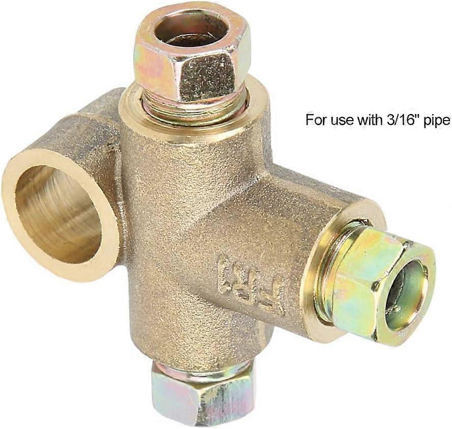 T Shaped Brake Line Tee Hose Connector 3 Way Adapter With 3 Male Nuts ...