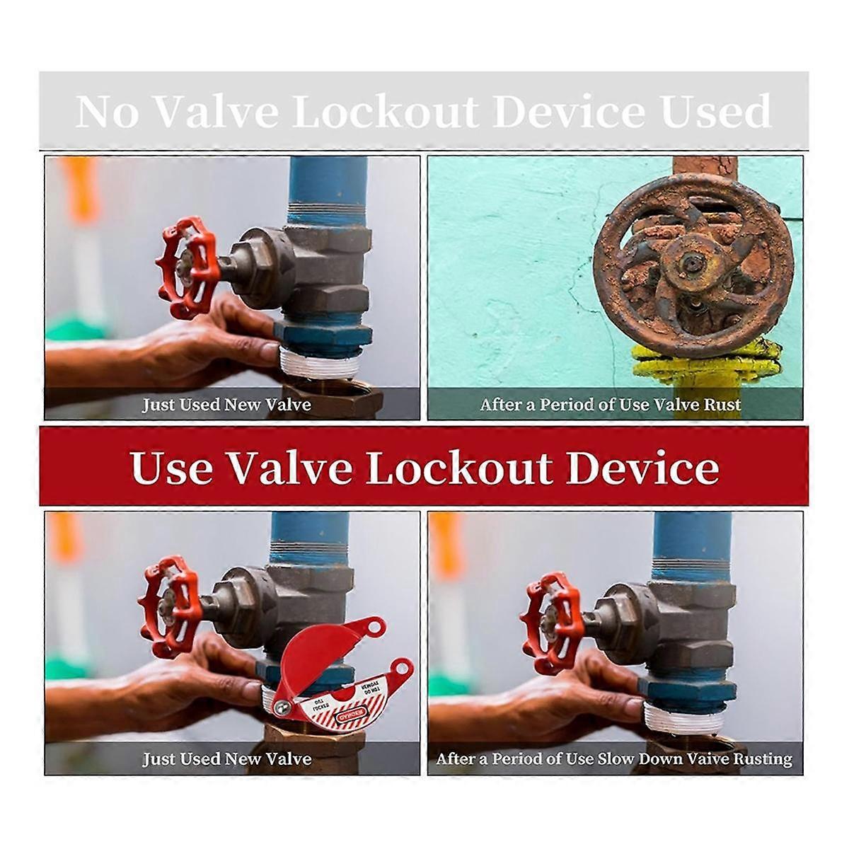 Gate Valve Lockout Device and Safety Padlock Set, for 1 to 2-1/2 ...
