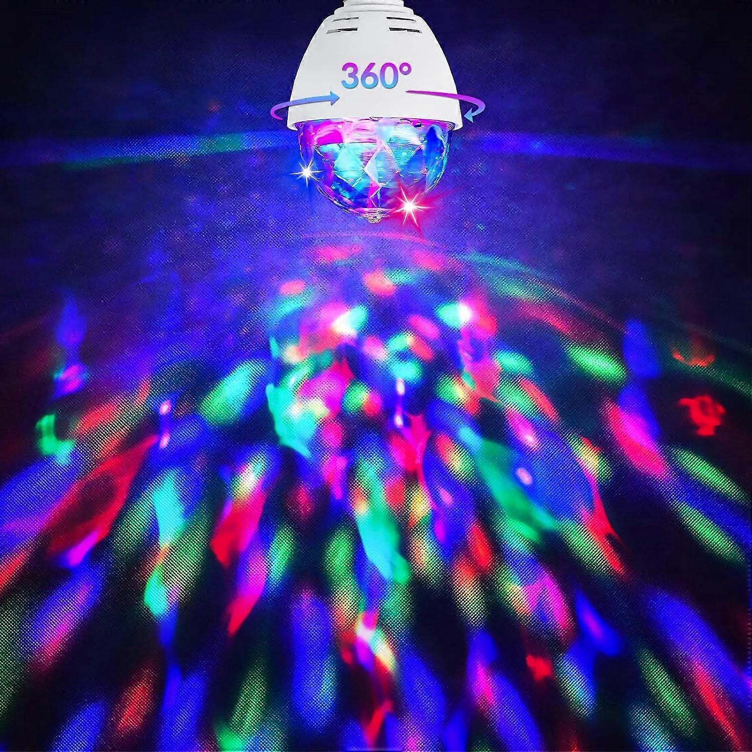 LED Party Lamp,Automatic Rotating 3W Multi-Color LED Light Bulb, Disco ...