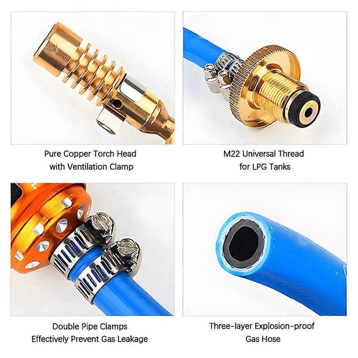 Flame Welding Torch Copper Aluminum Soldering Tool Liquefied Propane ...