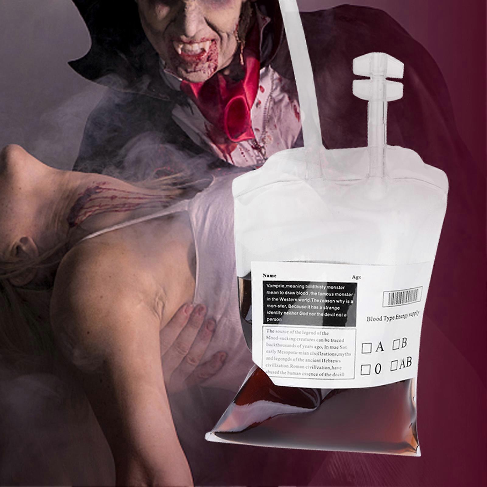 6pcs 350ml Halloween Blood Drink Container Drinking Bag Fruit Juice ...