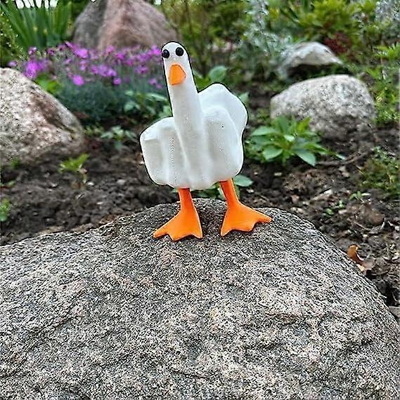 Middle Finger Duck Resin Ornament, Funny Middle Finger Duck Figurine ...