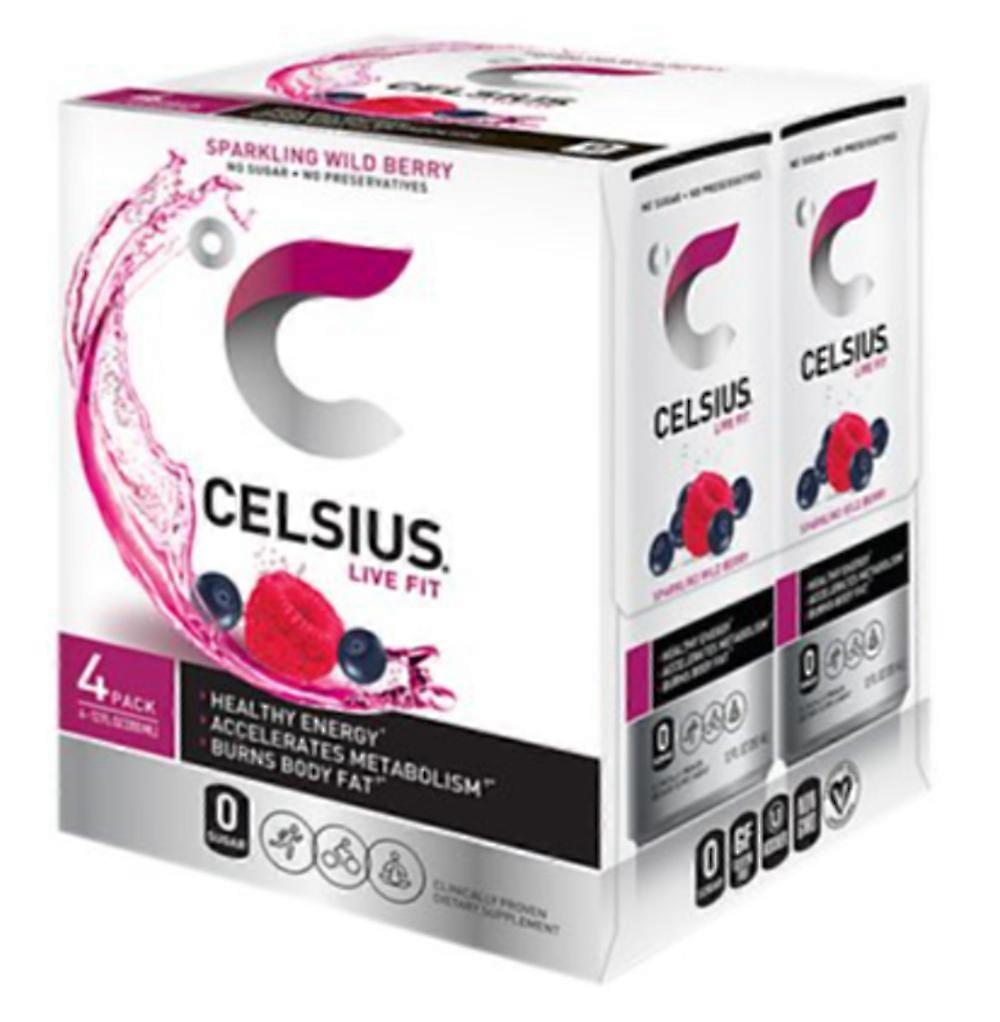 Celsius Energy Drink - Wild Berry (4 x 12 Fl Oz., No Sugar or ...