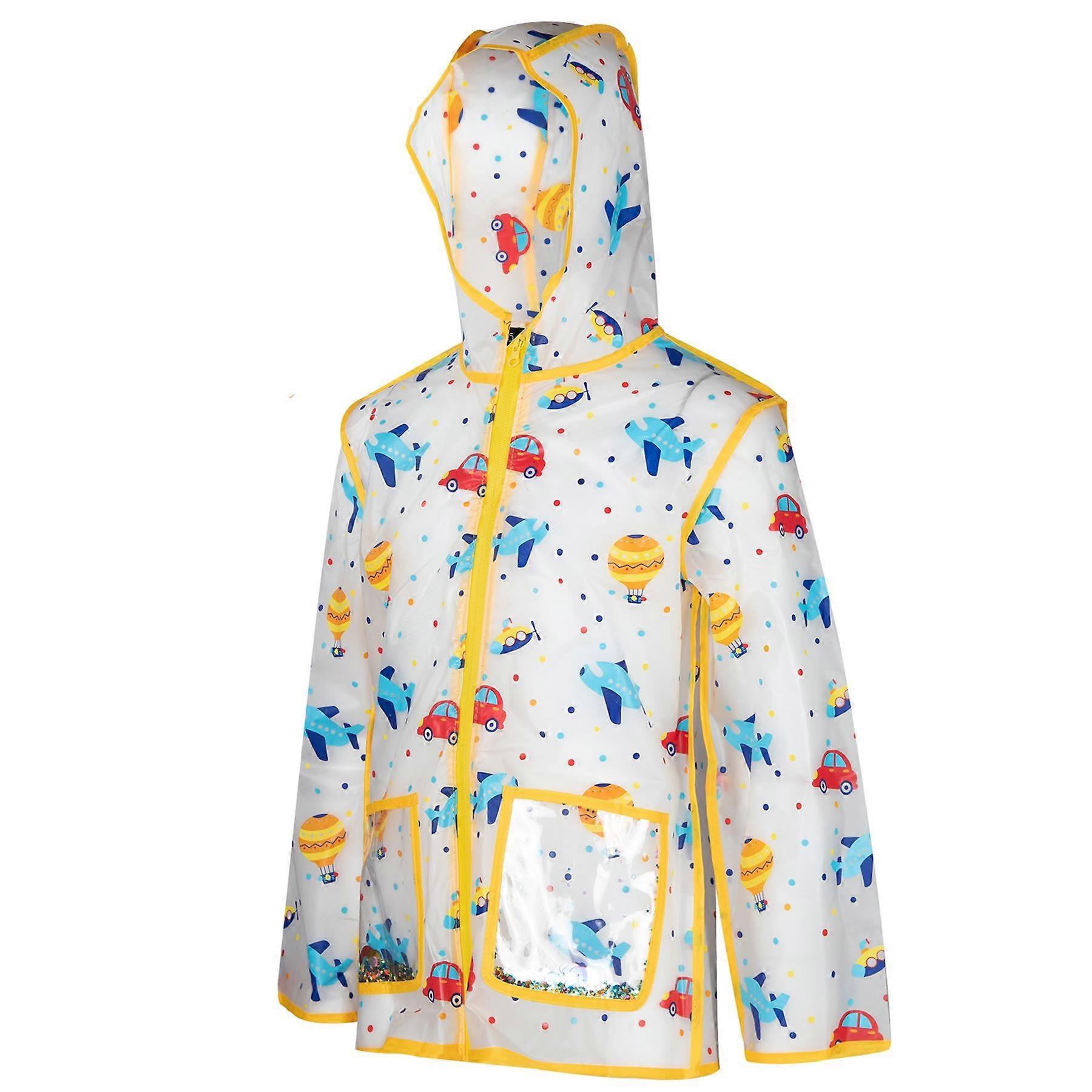 Kids Girls Boys Raincoat EVA Yellow Transparent Rainwear Hooded Outdoor Rain Coat | Fruugo US