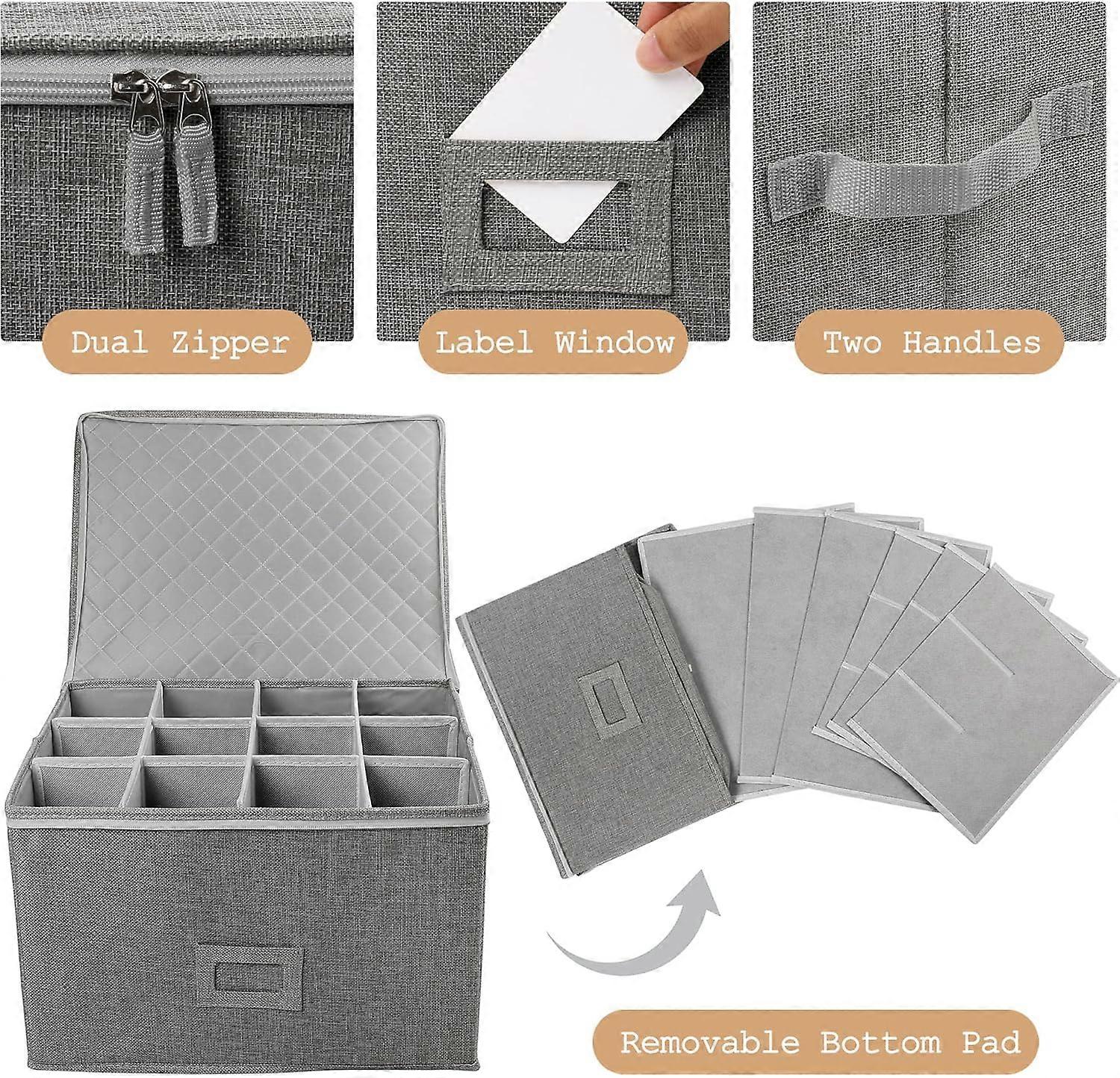 Hard shell wine glass box, stackable, with dividers | Fruugo NZ